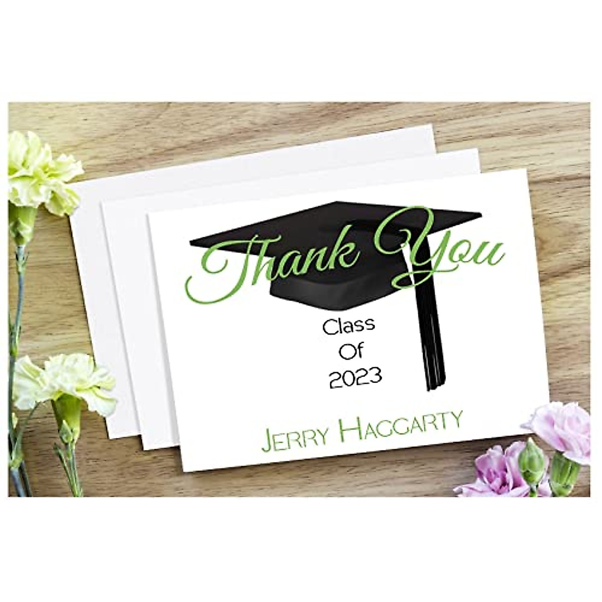 (24 Pack) Thank You Cards With Envelopes For Graduation – Folded Personalized Cards – Choice of 20 Colors – 100lb (270 GSM) Cardstock and 70lb Envelopes (24 5x7 Cards & A7 Envelopes)