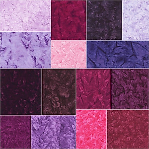 Lunn Studios Artisan Batiks Prisma Dyes Plum Perfect 15 Fat Quarter Bundle Robert Kaufman Fabrics FQ-830-15
