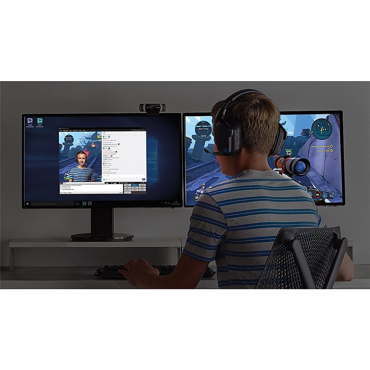 Logitech C922x Pro Stream Webcam Full 1080p HD Camera Background Replacement Technology for YouTube or Twitch Streaming (Renewed)