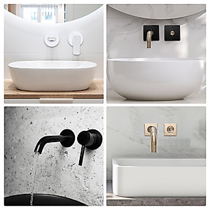 uxcell 4pcs Wall Split Flange 80mm / 3.1" OD Escutcheon Plate ABS Round Self-Adhesive Plumbing Cover Plates for 22mm / 0.9" Dia Water Pipe Faucet Decoration Accessories, Silver