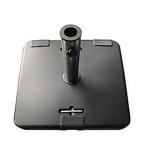 Christopher Knight Home Larissa Outdoor 119lb Concrete Square Umbrella Base with Stainless Steel Collar, Black