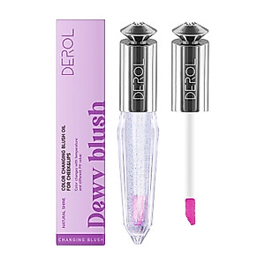 NewBang Moisturizing Blush Rouge Color Changing Liquid Blush Oil for Cheek and Lips Tint Rubor Lip Gloss Multi Use Transparent Magic Ph Blusher Clear Blusher Gel Waterproof Glossy Shiny Finish Makeup