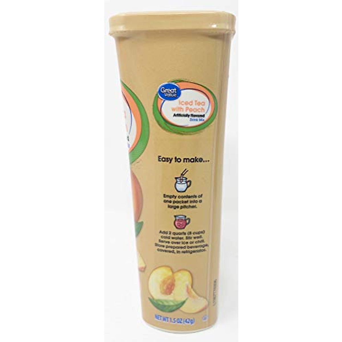 Great Value: Iced Tea with Peach Drink Mix, 1.5 Oz- 6 Packets (Pack of 2)