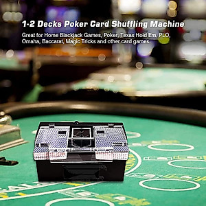 VADSBO Automatic Card Shuffler, Electric Playing Card Shuffling Machine, 2 Decks Poker Shuffler, One-Click Shuffle, for Home Party Club Poker Playing Card Game Tool