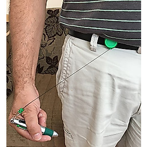 LUCKBOOSTIUM 4 Ink Colors Ballpoint Pen on Keychain - Multi Color Pens with Carabiner, Retractable Reel Holder, and Belt Clip - Gift for Nurses, Students, Teachers, Colleagues (Silver, 4 Pack)