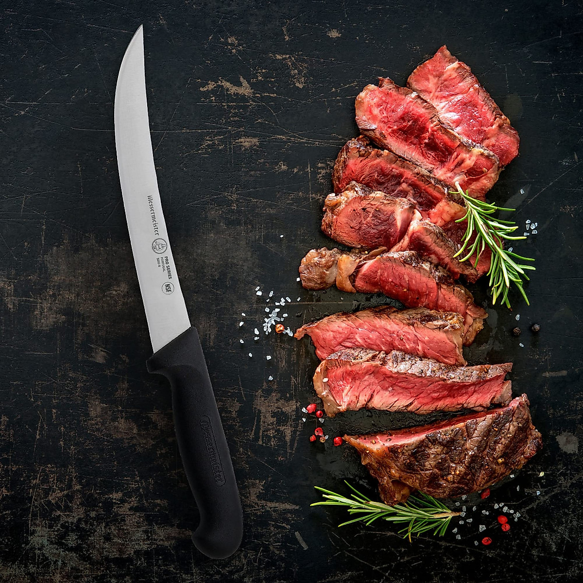 Messermeister Pro Series 8” Breaking Knife - German X50 Stainless Steel & NSF-Approved PolyFibre Handle - 15-Degree Edge, Rust Resistant & Easy to Maintain - Made in Portugal