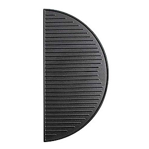 Dracarys 18 inch Cast Iron Griddle Reversible Half Moon Big Green Egg Accessories,Cast Iron Griddle for Large Big Green Egg & Kamado Joe (18 inch)