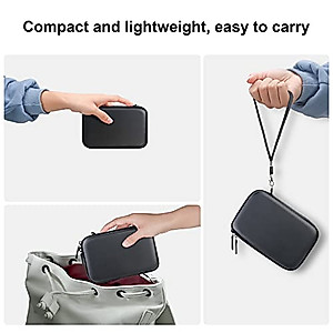 Canboc Hard Case for New Canon Ivy 2 Mini/Canon Ivy Mini/Canon Ivy CLIQ+ CLIQ 2 CLIQ+2 Photo Printer Mobile Wireless Bluetooth Instant Camera Printer, Mesh Bag fit Photo Paper Cable, Black