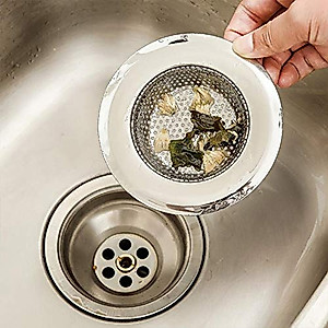 CORNERJOY 4.5 Inch Diameter Rim Heavy Duty Stainless Steel Kitchen Sink Basket Strainer, Large (Pack of 2)