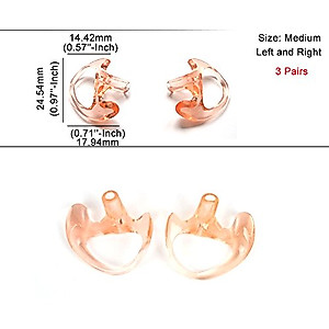HYS Replacement Soft Silicone Ear Buds Medium Earmold for Walkie Talkie Air Acoustic Earpiece Headset (Pack of 3 Pairs)