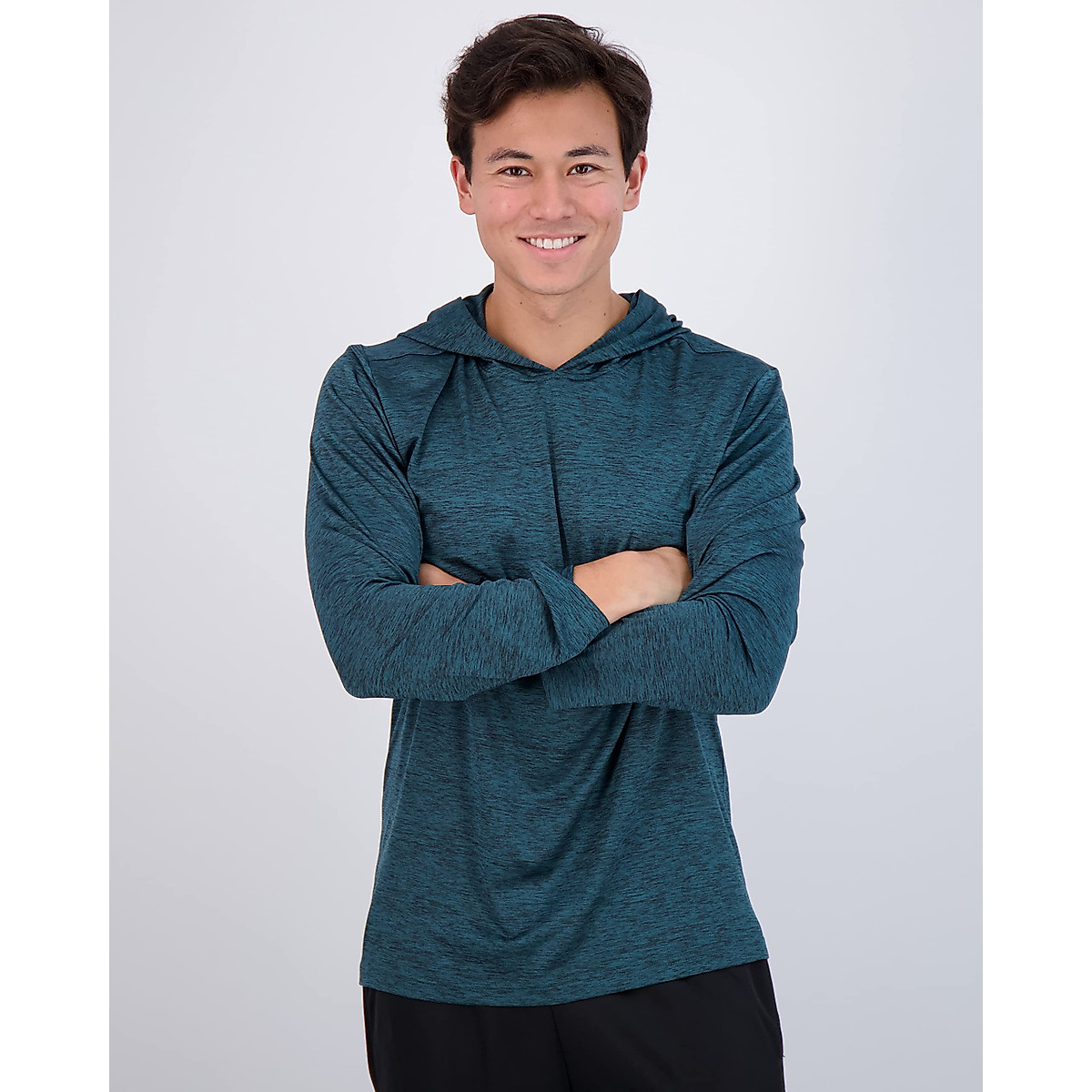 3 Pack: Men’s Quick Dry Fit Moisture Wicking Long Sleeve Fishing Active Athletic Hoodie Performance Hooded TShirt Workout Running Gym Sports Casual Sweatshirt UPF 50 Outdoor Hiking-Set 2, Large