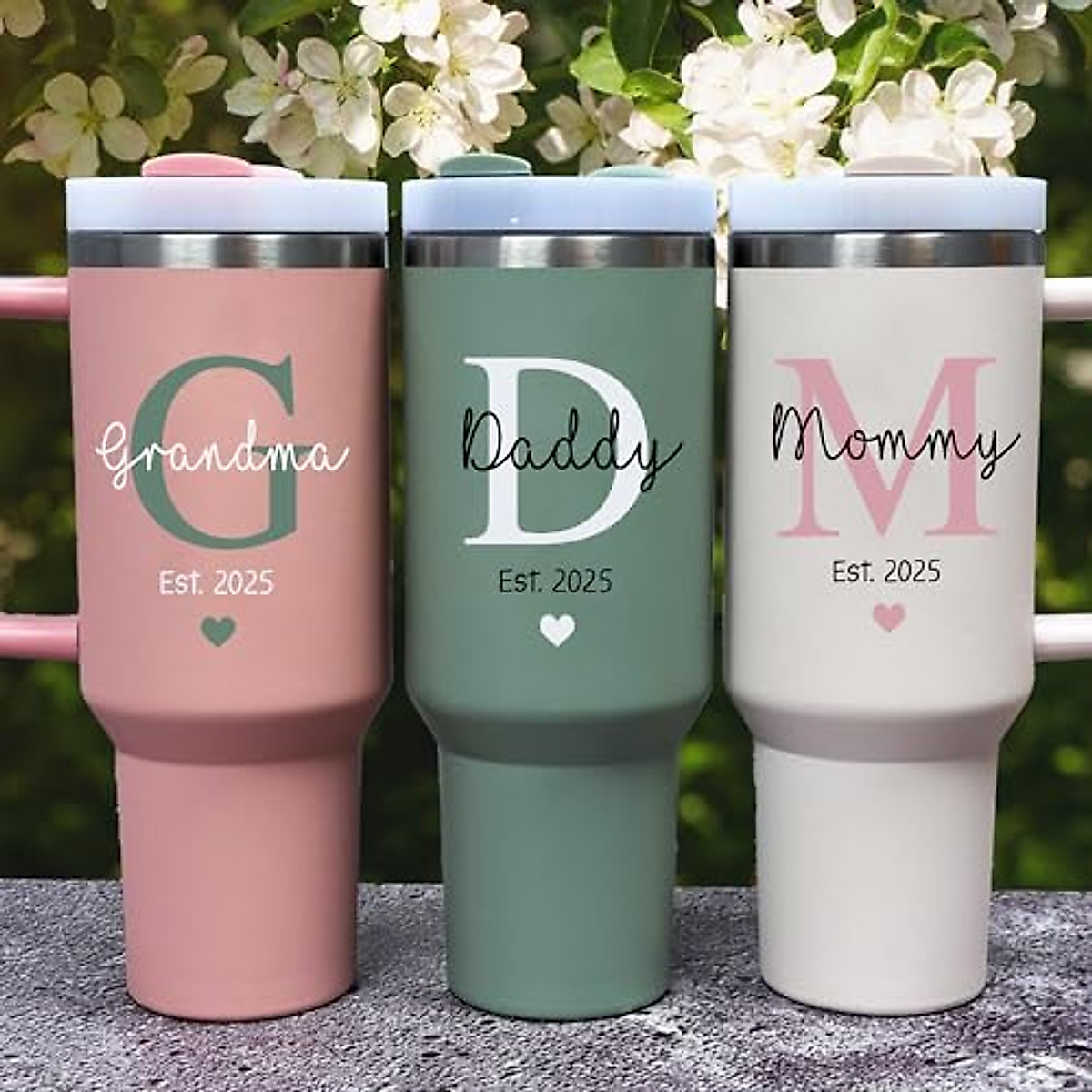 Personalized Custom Mama Tumbler, Mama Tumblers With Handle And Straw, Mothers Day Tumbler Gifts, Mommy Cups, Gifts For Moms, Birthday, Christmas