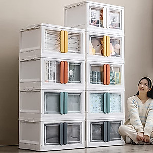 Cube Folding Storage Boxes with Lids (Blue)