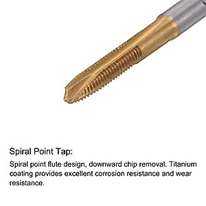 uxcell M2.5 x 0.45 Spiral Point Thread Tap and 2.1mm Twist Drill Bit Set, Metric Titanium Plated 6542 High Speed Steel Machine Screw Thread Tap Threading Tool