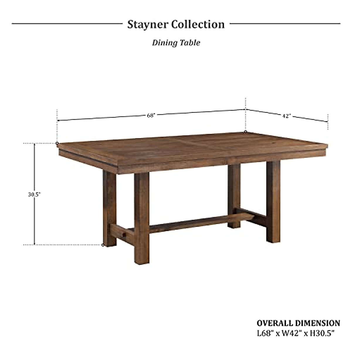 Lexicon Stayner Dining Table, Brown