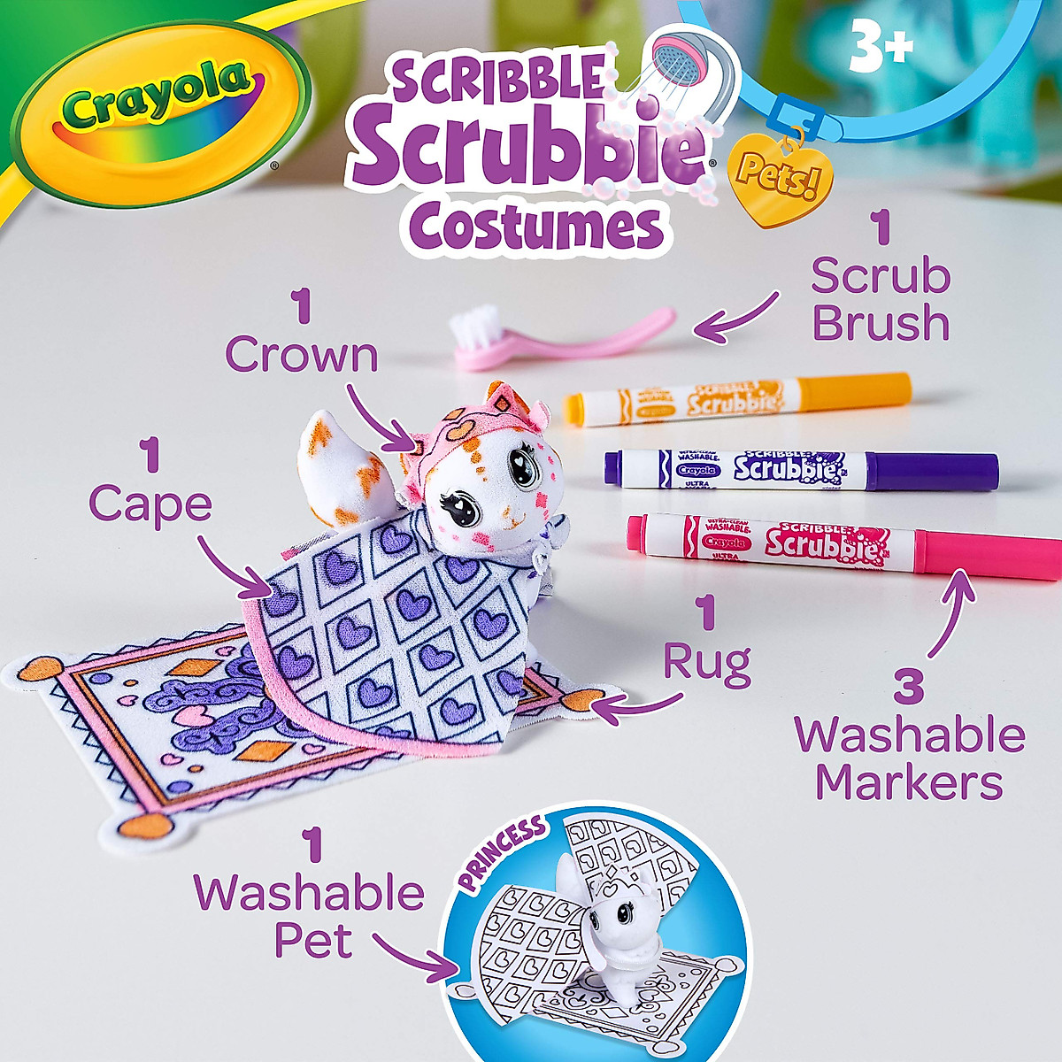 Crayola Scribble Scrubbie Pets Princess Playset, Kids Toys, Gift for Girls & Boys
