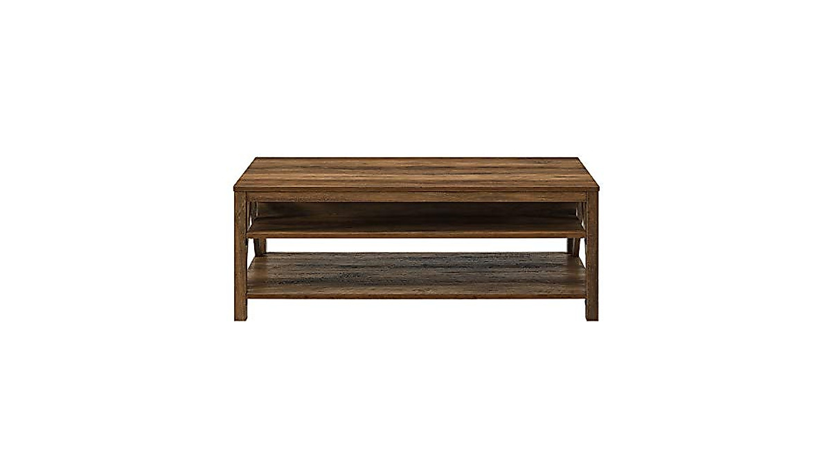 Walker Edison Rustic Oak A-Frame Coffee Table