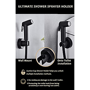 Handheld Bidet Sprayer for Toilet Kit (Black) - 4-Mode Shattaf Bidet Sprayer with Bidet Hose, Adjustable Water Pressure Cloth Diaper Sprayer,Toilet Bidet Attachment Sprayer for Personal Hygiene