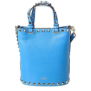 Valentino Rockstud Grainy Leather Crossbody, Blue