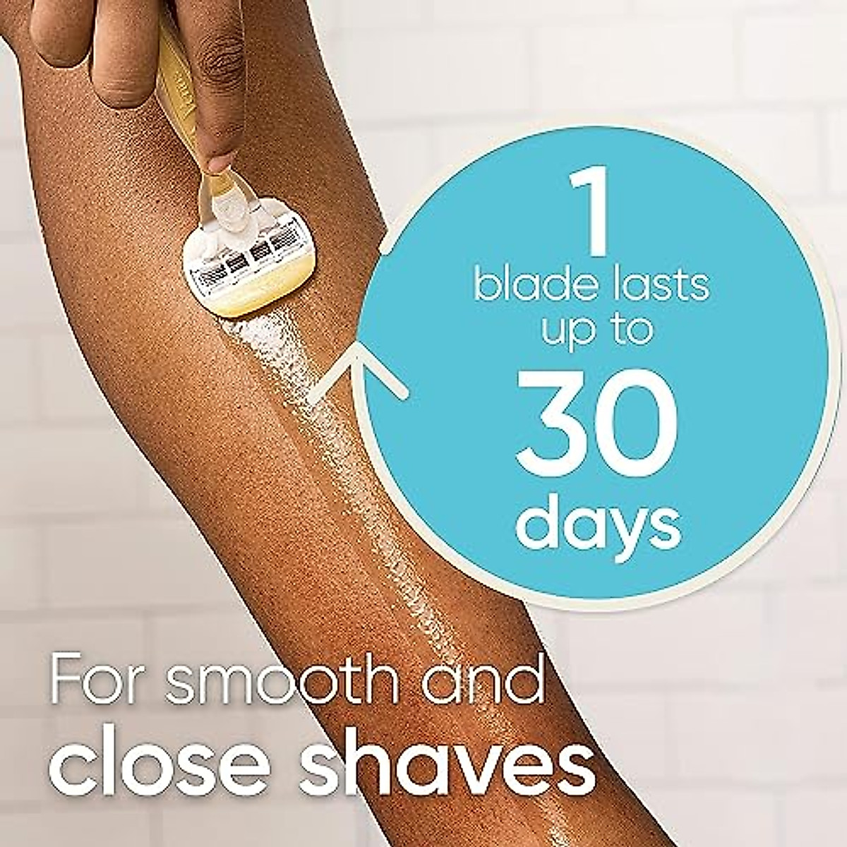 Gillette Venus Comfortglide with Olay Coconut Womens Razor Handle + Blade Refills, Silver, 2 Count