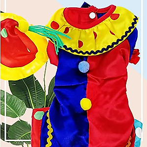 Dog Halloween Costume Puppy Clothes Cosplay Clown Clothes Pet Costumes for Small Dogs Cats Halloween Party Pet Photo Props Supplies for Halloween Small Dogs and Cats Cosplay Party Supplies