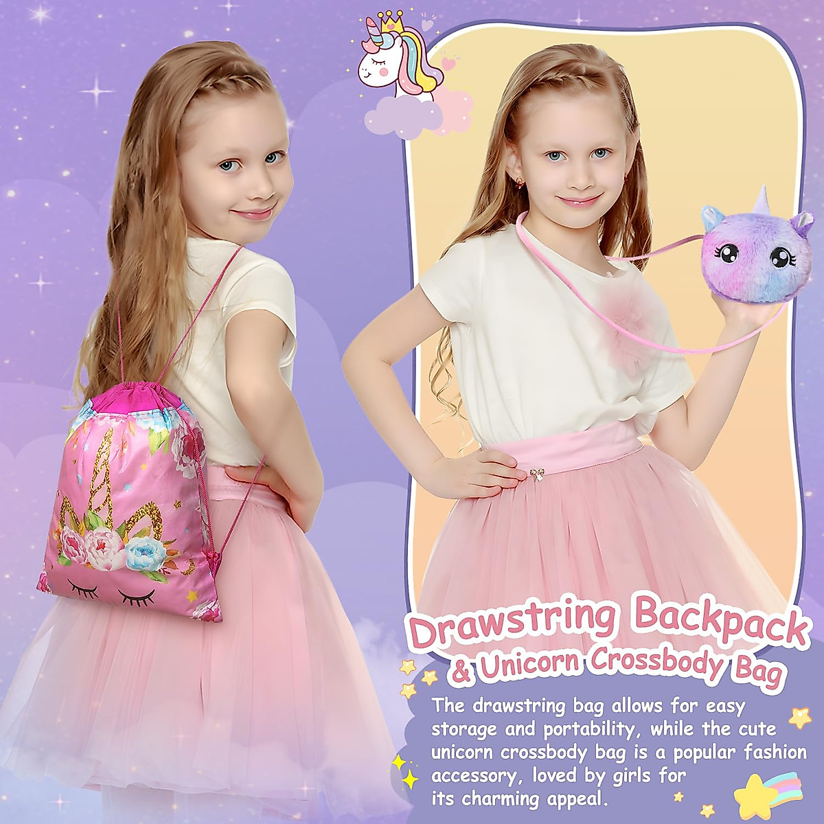 Homabachyco Unicorn Gifts for Girls, Christmas Birthday Gift Box for Age 4 5 6 7 8 9 10 11 12 Years Old Girl, Teen Girls Toys Basket Present Ideas