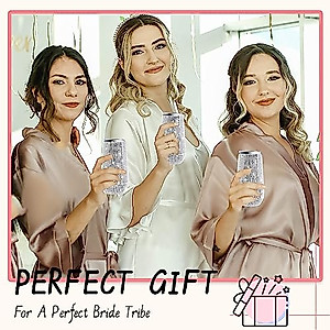 INSTOME Bling Water Bottle,6oz Bride to Be Champagne Flute-Perfect for Bride Tribe Gifts -Chic Bride to Be Champagne Flute-Ideal Bride Tribe Gifts Wedding Champagne Tumbler (1pcs)