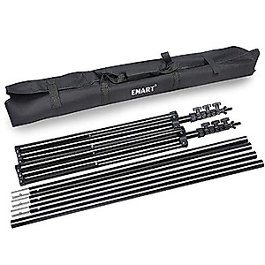 EMART Photo Video Studio Backdrop Stand Kit, 8.5x10ft Adjustable Photography Green Screen Support System with 3 Muslin Backgrounds for Photoshoot (Black White Green)