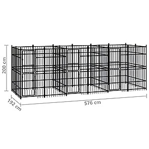 loibinfen Outdoor Heavy Duty Dog Kennel, Steel Dog Playpen,78.7" Height Portable Dog Fence, Dog Crate Cage Kennel Outdoor Dog House, Dog Exercise Pen for Small/Medium/Large Dogs, 119 ft²
