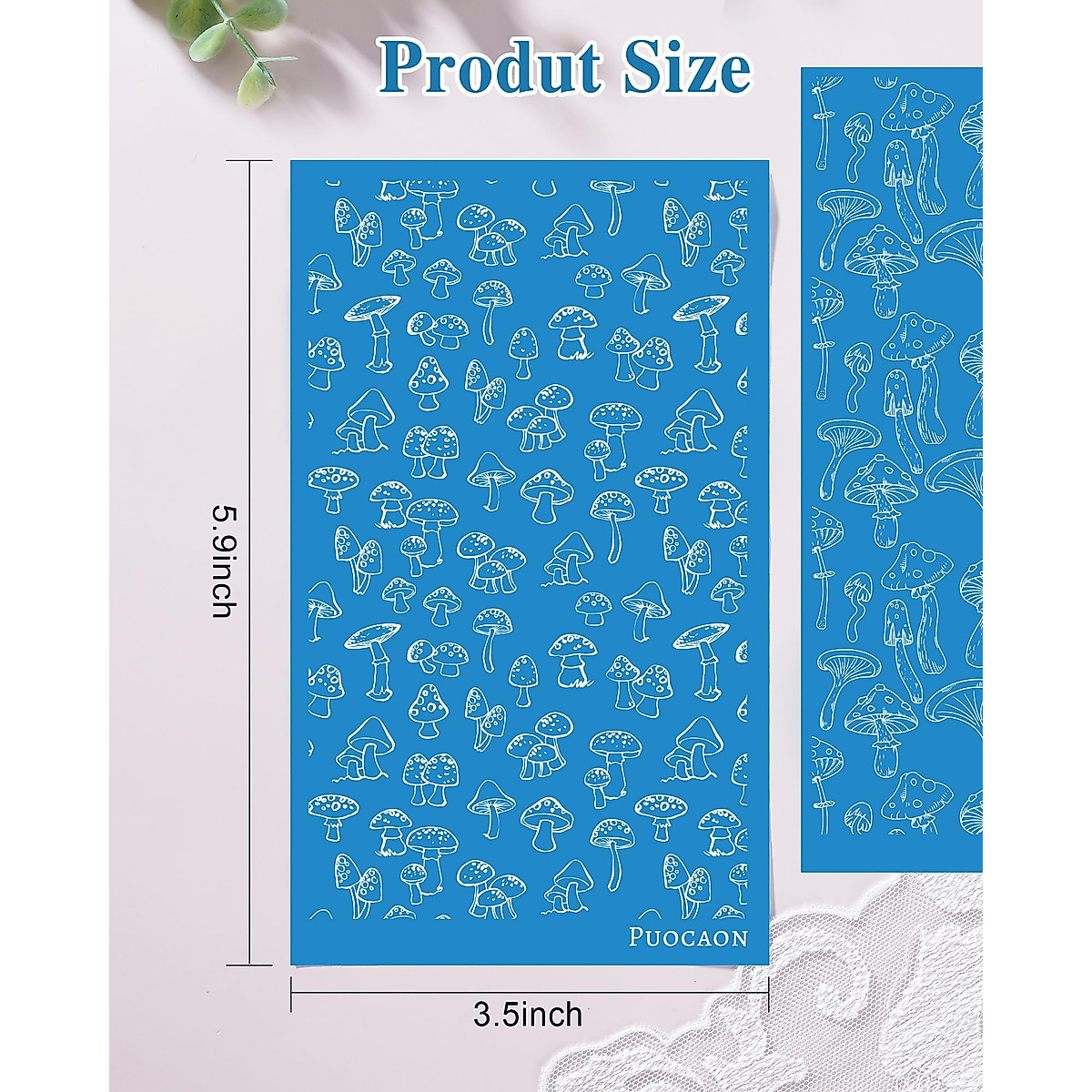 Puocaon Fall Clay Silk Screen - 6 Pcs Reusable Silk Screen Stencils for Polymer Clay Jewelry, Mushroom Boho Hand-Painted Clay Silk Screen Stencils for Jewelry Earrings Making, Mystic Clay Silk Screen