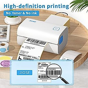 Jiose Thermal Shipping Label Printer - Desktop 4x6 Shipping Label Printer - Support ChromeOS Mac Windows - Apply to Ebay Amazon Shopify Etsy USPS FedEx etc E-Shopping and Logistics Websites