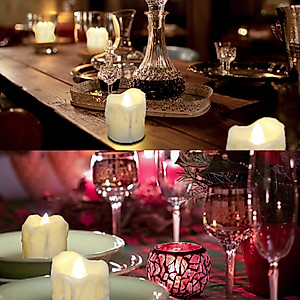 PChero Battery Operated Tea Lights with Timer, 12pcs Warm White LED Timed Flameless Candles Flickering, 6Hours On Per 24Hours Cycle, Ideal for Thanksgiving Christmas Wedding Home Decor