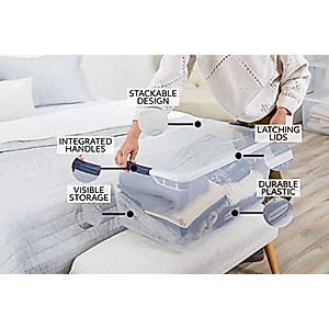 Rubbermaid Cleverstore Clear Plastic Storage Bins with Lids, 95 Qt-4 Pack, 4 Count