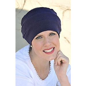 Headcovers Unlimited 100% Cotton Three Seam Turban | Chemo Turbans for Cancer Patients Black