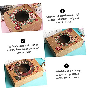 jojofuny Cupcake Box Christmas Window Box Mini Muffin Plastic Bread Box Christmas Gifts Plastic Gift Box Christmas Chocolate Boxes Christmas Window Gift Box Paper Candy Box Cake Holder