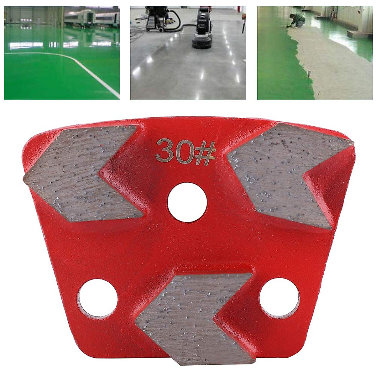 Ezweiji 3pcs Diamond Grinding Discs, 3 Arrow Tooth Trapezoidal Diamond #30 Grit Metal Scraper Floor Grinding Pad Disc for Concrete and trapezoidal Diamond Grinding Machines