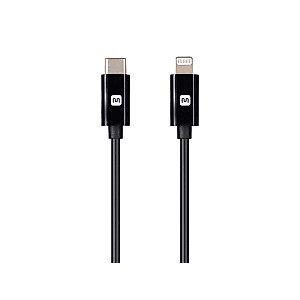 Monoprice Lightning to USB-C Charging Cable - Apple MFi Certified, 1.5 Feet, Black - Essential Series