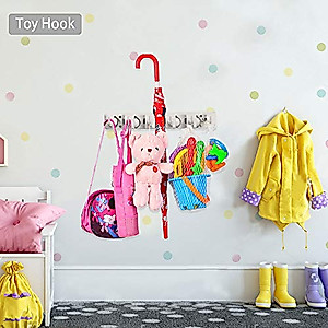 Cchainway Mop and Broom Holder, 5 Position with 6 Hooks Garage Storage Holds up to 11 Tools, Multipurpose Wall Mounted Tool Rack Organizer for Kitchen Garage