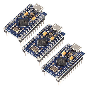 ACEIRMC Pro Micro for Atmega32U4 5V 16MHz Bootloadered IDE Micro USB Pro Micro Development Board Microcontroller Compatible for Pro Micro Serial Connection with arduino Pin Header (3pcs)