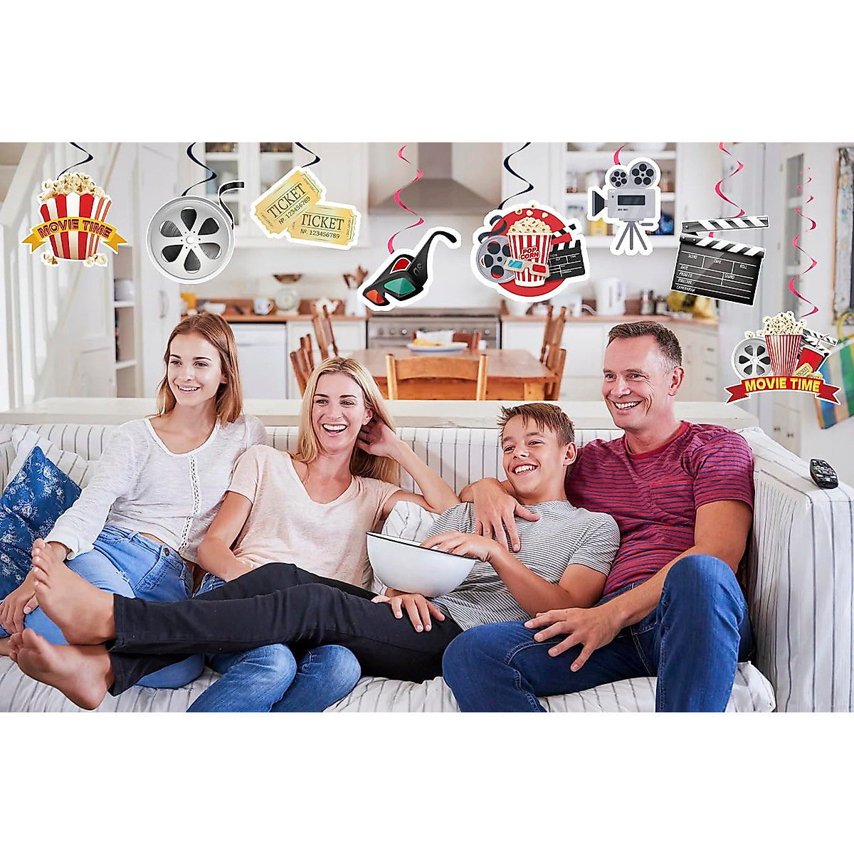 Movie Night Party Decorations for Hanging Swirls 30pcs - Hollywood Movie Theme Party Decorations Now Showing Movie Party Hanging Supplies