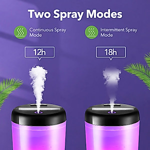 One Fire Car Diffuser Mini Humidifier,Portable Humidifiers Small Car Humidifier,7 Colors Desk Humidifier Car Essential Oil Diffuser,Mini Diffuser for Car Scent Diffuser,USB Travel Humidifiers Diffuser