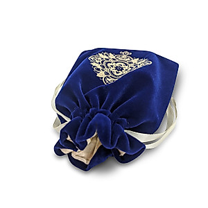 Miriyan Spiritual Mandala Tarot & Dice Bag I Velvet & Satin Drawstring Pouch Ideal Size for Tarot & Oracle Cards, DND, D&D, Dungeons and Dragons Accessories, Runes & Jewelry I Travel Gift Bag (Blue)