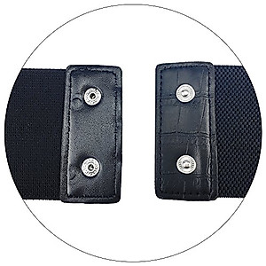 Fashion Women's PU Leather Wide Waist Belt Hollow Out Rivets Stretch Cinch Waistband, Black, Small(27''-29'')