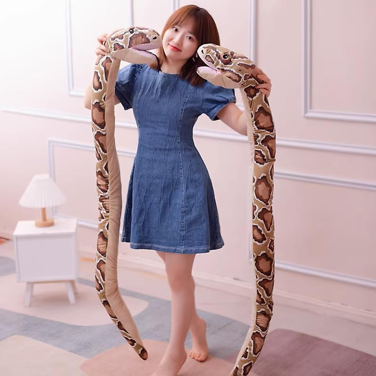 XICHEN DJUNGELSKOG 170 cm Large Plush Toy Cushion boa Constrictor, Glove Doll Snake-Shaped, high-Simulation Burmese Python Cushion
