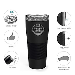 Zak Designs Star Wars The Mandalorian Vacuum Insulated Stainless Steel Lynden Wrap Tumbler (Baby Yoda/The Child, 28 oz, BPA-Free)