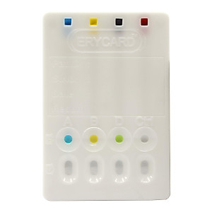 ALDON Innovating Science ABO/RH Blood Type Test Kit - Educational Use, Erycard Blood Grouping Card, Buffer Solution, Alcohol Wipe, Lancet, Collection Sticks, Instructions - Home Blood Type Testing Kit