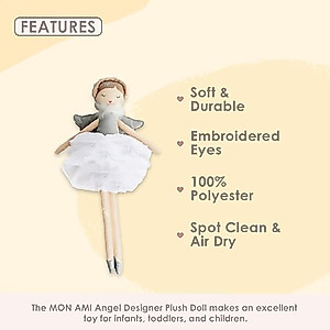 Mon Ami Angel Stuffed Doll - 15", Silver, Soft Elegant Plush Doll for Little Girls, Use as Toy or Room Decor, Great Gift for Kids of All Ages