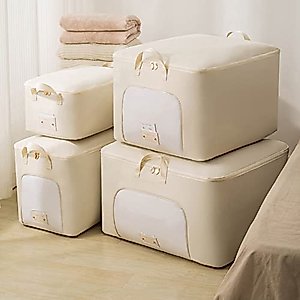 Multipurpose Storage Bag - Damp-Proof D-ir-ty Laundry Bag for Quilts, Blankets, Luggage Suitcase, Clothes, Comforters, Furniture, Washable, Folding, Breathable, Sturdy (A)