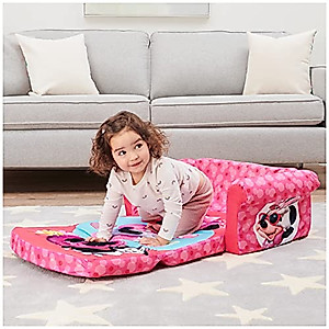 Marshmallow Furniture, Children's 2-in-1 Flip Open Foam Compressed Sofa, Disney's Minnie Mouse