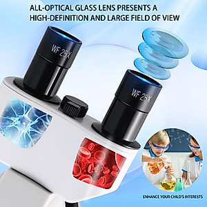 Binocular Compound Microscope 40X-2000X, Research Grade Professional Microscope with Dual Mechanical Stages and Coaxial Coarse/Fine Focus Knobs, Built-in Electronic Eyepieces, Adult Microscope